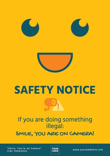 Smile, You Are On Camera Sign Templates