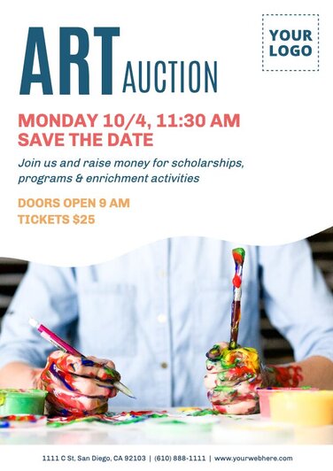 Free templates to create auction posters and ads