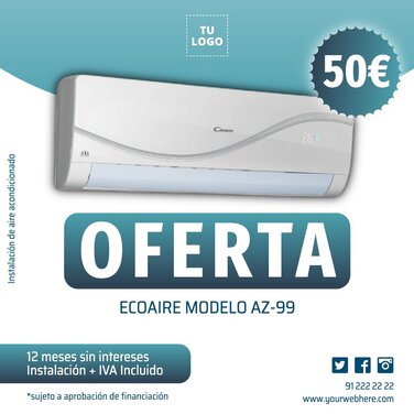 Crea folletos de Aire Acondicionado con plantillas online