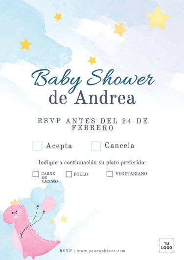 Invitaciones de Baby Shower personalizables gratis