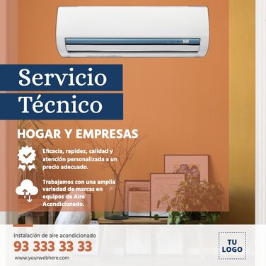 Crea folletos de Aire Acondicionado con plantillas online