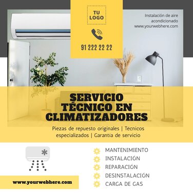 Crea folletos de Aire Acondicionado con plantillas online