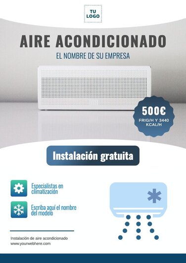 Crea folletos de Aire Acondicionado con plantillas online