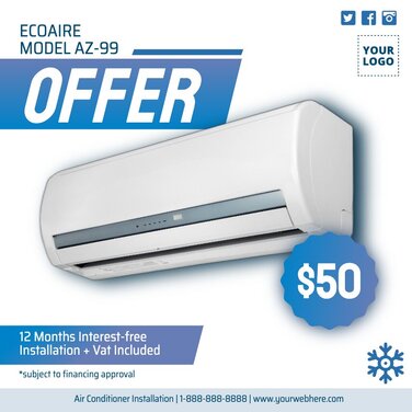 Air Conditioner Banner Designs to Edit Online