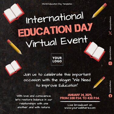 International Day of Education Poster Templates