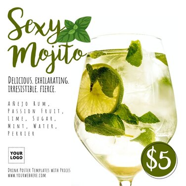 Create Drink Posters with Prices for Free