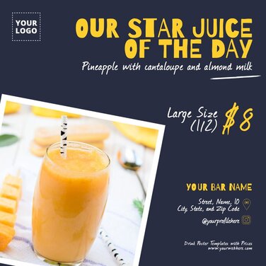 Create Drink Posters with Prices for Free