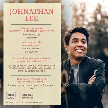 Customizable Employee Spotlight Templates