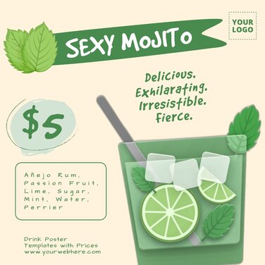 Create Drink Posters with Prices for Free