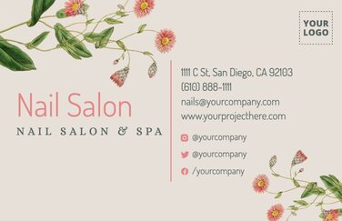 Nail business card designs