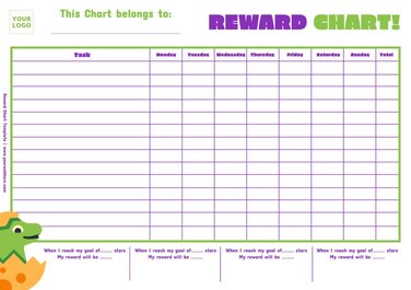 Free Editable Reward Chart Templates