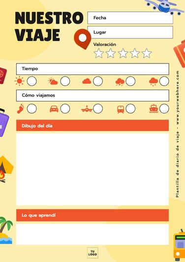 Crea Fichas de Diario de Viaje con plantillas