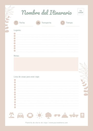 Crea Fichas de Diario de Viaje con plantillas