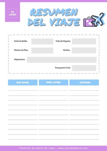 Crea Fichas de Diario de Viaje con plantillas