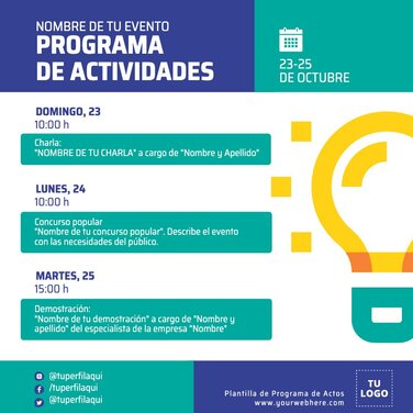 Edita plantillas para Programas de Eventos