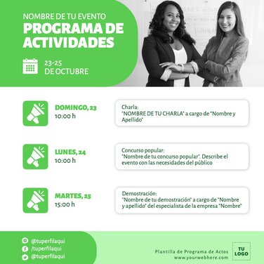 Edita plantillas para Programas de Eventos