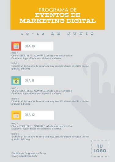 Edita plantillas para Programas de Eventos