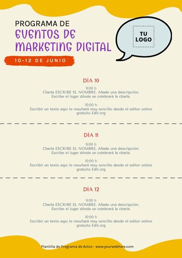 Edita plantillas para Programas de Eventos