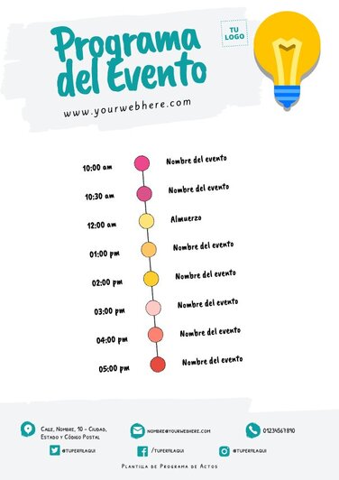 Edita plantillas para Programas de Eventos