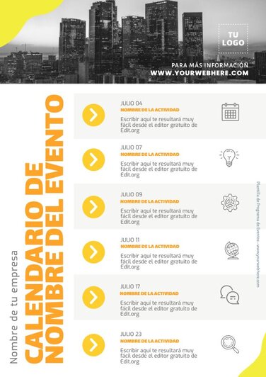 Edita plantillas para Programas de Eventos