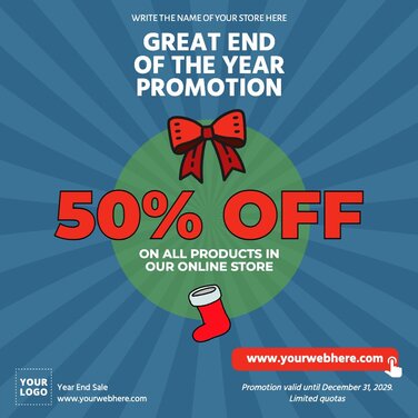 Customizable End of Year Sale Banner Templates