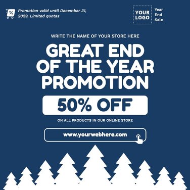 Customizable End of Year Sale Banner Templates