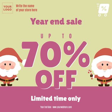 Customizable End of Year Sale Banner Templates