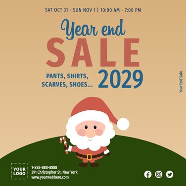 Customizable End of Year Sale Banner Templates
