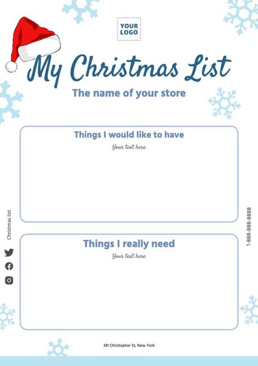Printable Christmas List Templates for your Business