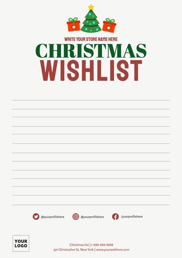 Printable Christmas List Templates for your Business