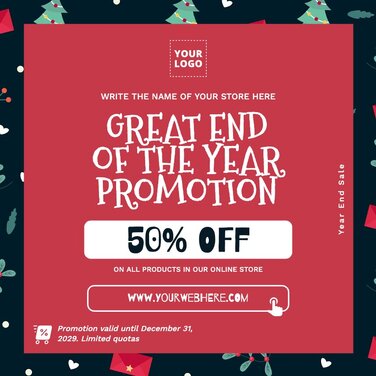 Customizable End of Year Sale Banner Templates