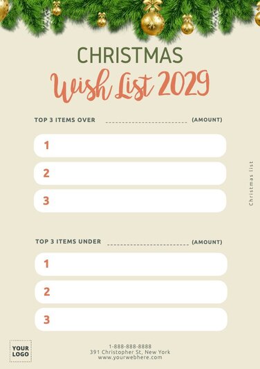 Printable Christmas List Templates for your Business
