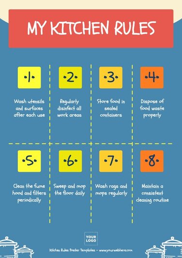 Kitchen Rules Sign Templates to Customize