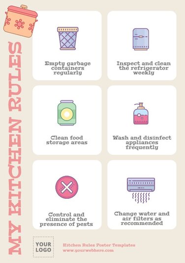 Kitchen Rules Sign Templates to Customize