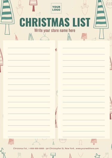 Printable Christmas List Templates for your Business