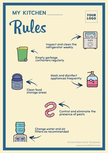 Kitchen Rules Sign Templates to Customize