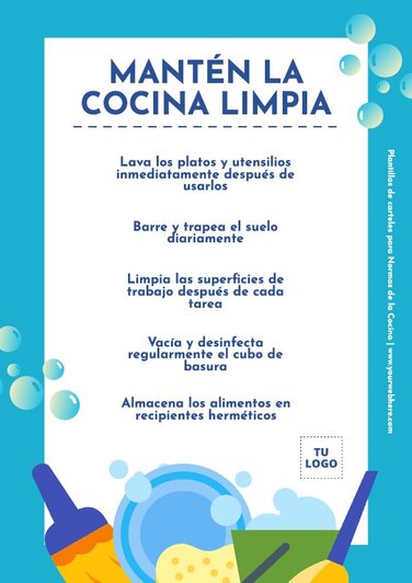 Crea carteles de Normas de la Cocina