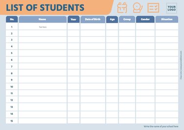 Free Editable Class List Templates