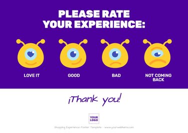 Rate Your Experience Poster Templates