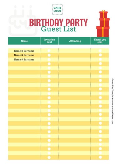 Free Guest List Templates to Customize
