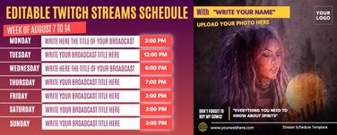 Free Stream Schedule Template Maker
