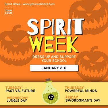 Free Editable Spirit Week Poster Templates