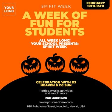 Free Editable Spirit Week Poster Templates