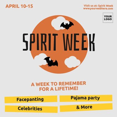 Free Editable Spirit Week Poster Templates