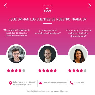 Plantillas para Testimonios de Clientes Satisfechos