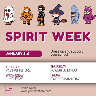 Free Editable Spirit Week Poster Templates
