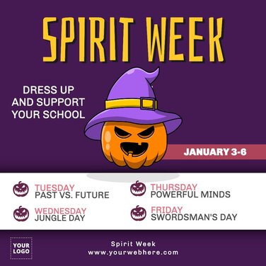 Free Editable Spirit Week Poster Templates