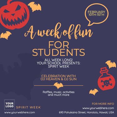 Free Editable Spirit Week Poster Templates