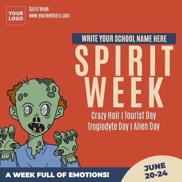 Free Editable Spirit Week Poster Templates