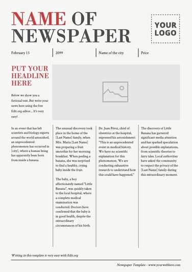 Editable Newspaper Templates for Free